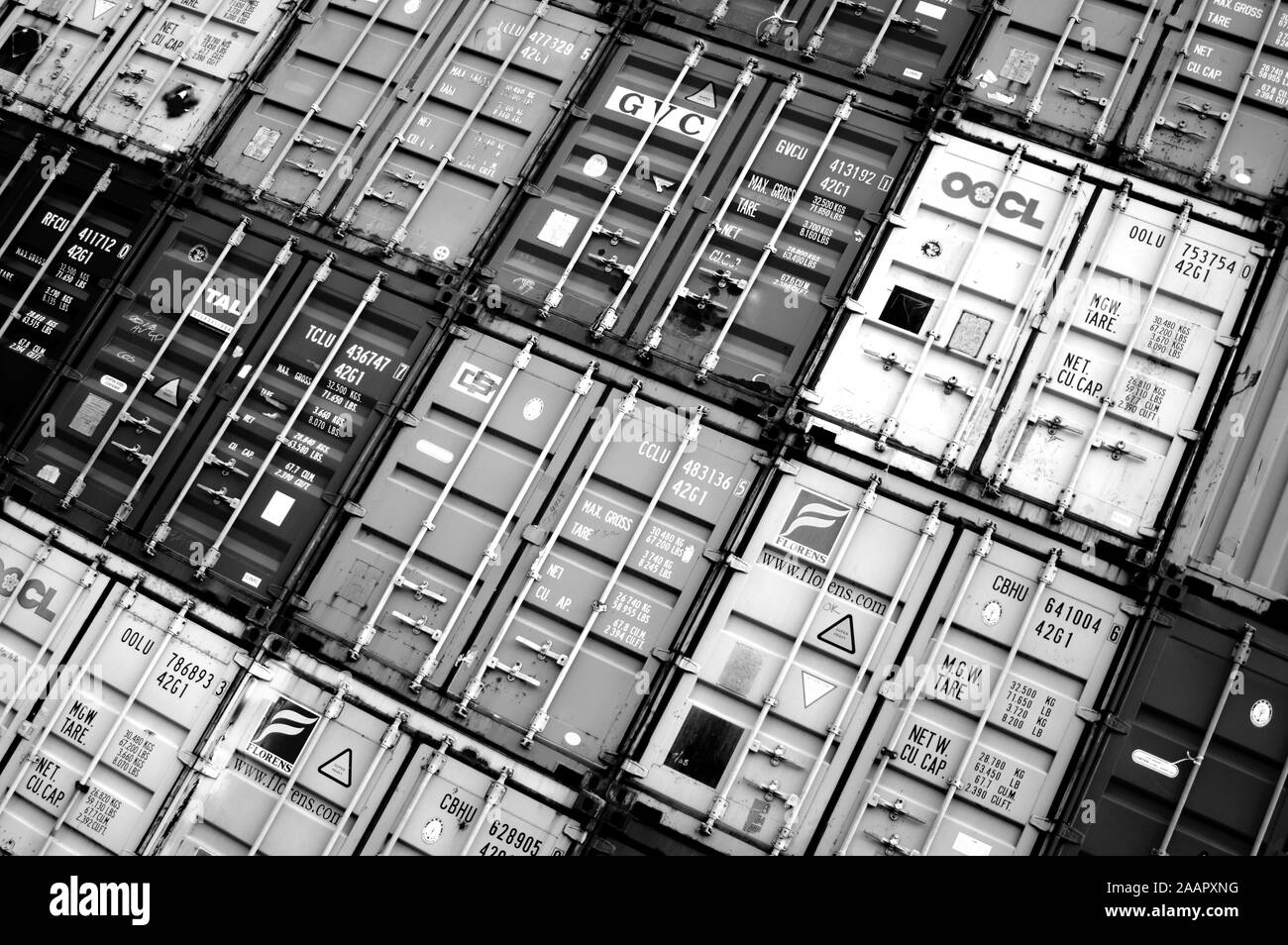 Freight shipping containers at the docks Stock Photo - Alamy