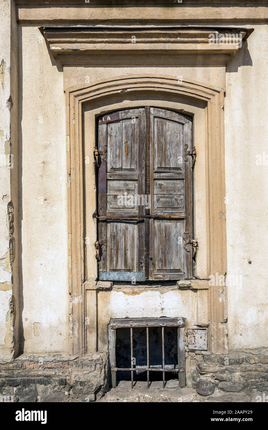 Old wooden window in Vilnius, Lithuania Stock Photo - Alamy