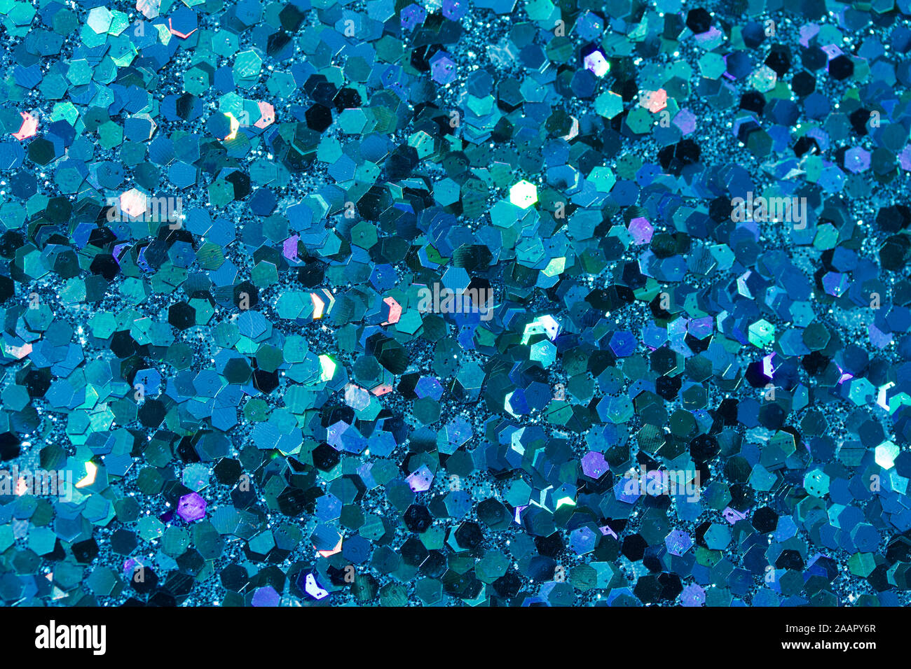 Macro abstract sparkle background of vibrant deep blue holiday glitter ...