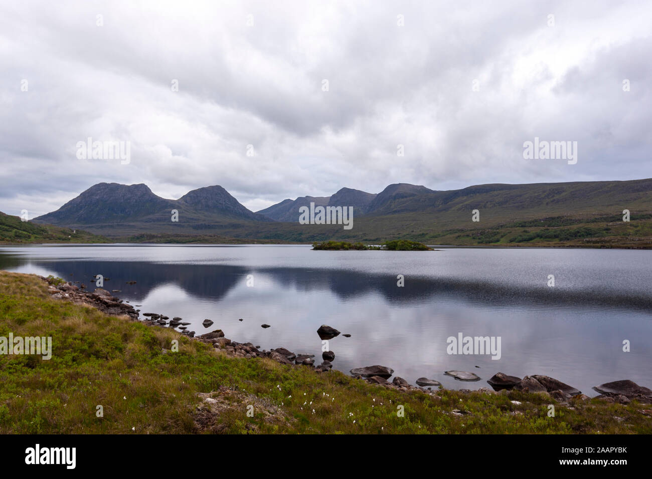 Loch Bad a' Ghaill and sheep, Scottish Highlands, Scotland, UK Stock ...