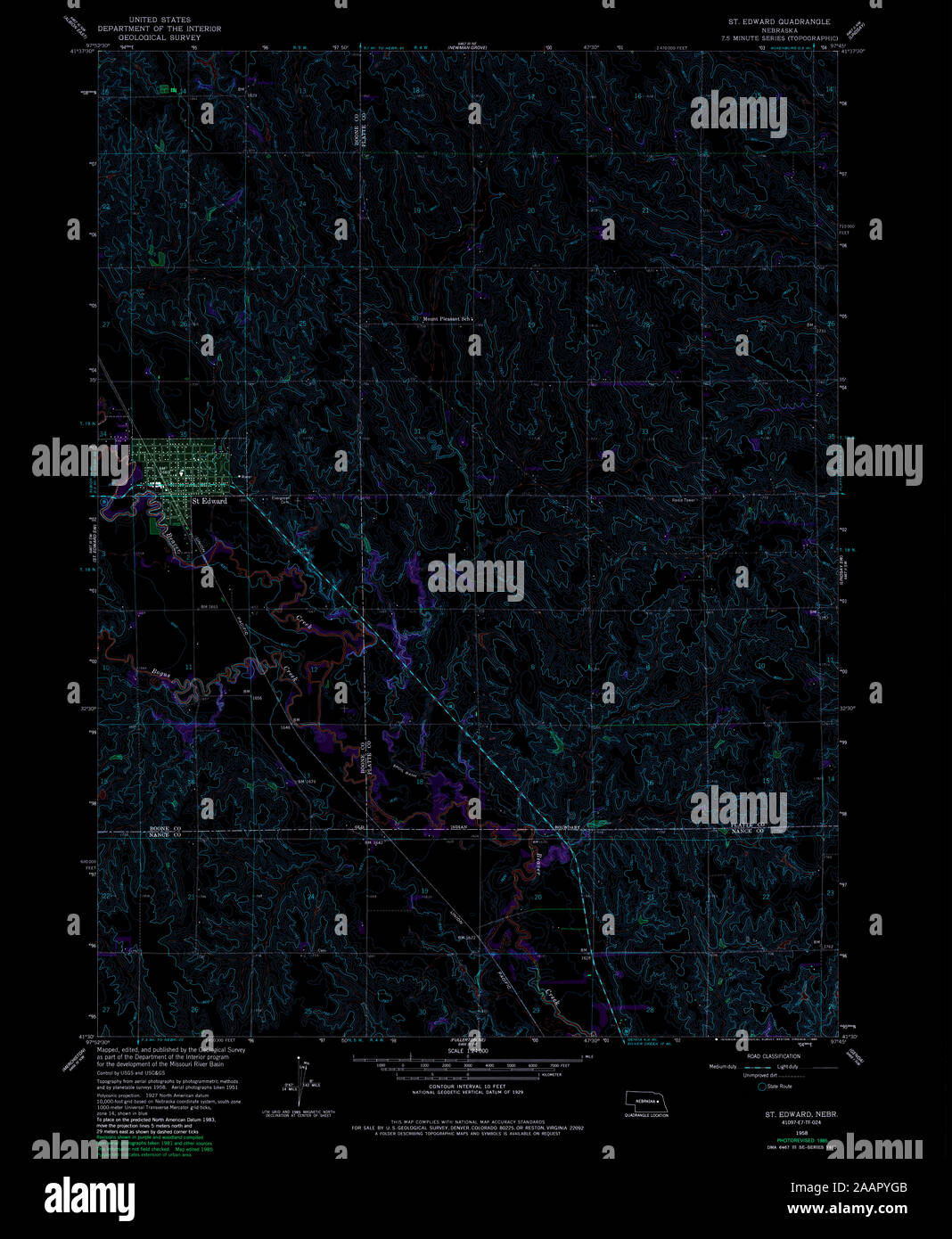 St edward nebraska map hi-res stock photography and images - Alamy