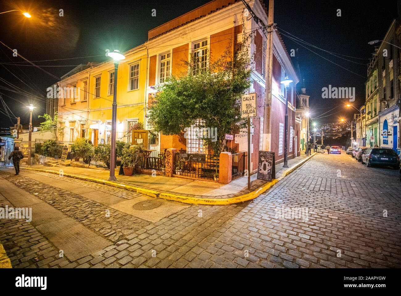 Cerro Concepcion, the historical district of the seaport of Valparaiso ...