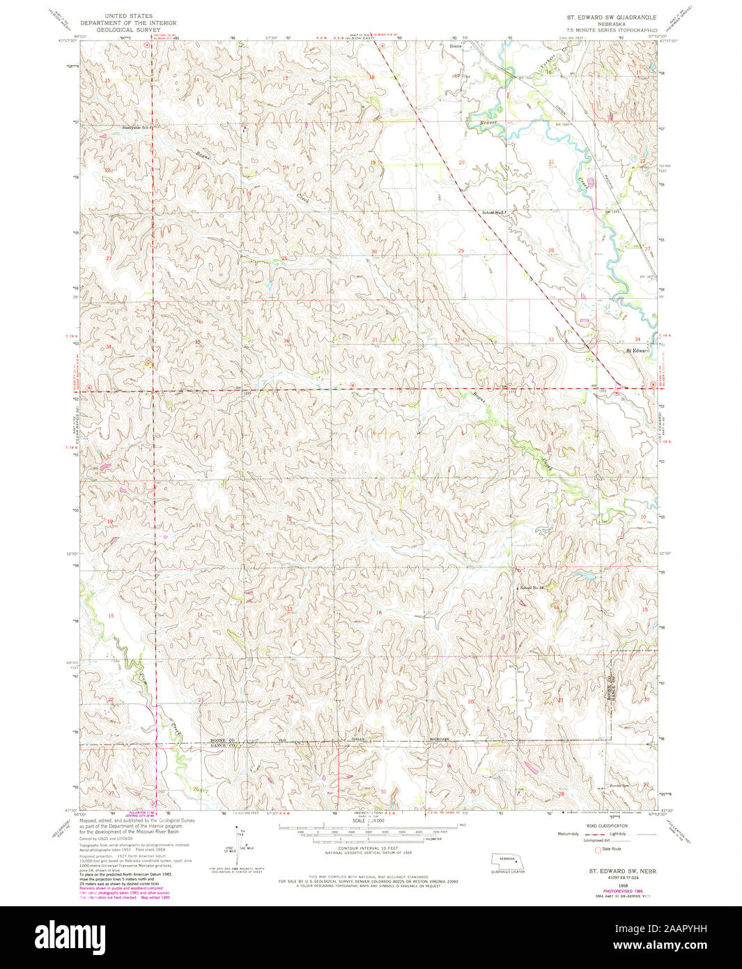 St edward nebraska map hi-res stock photography and images - Alamy