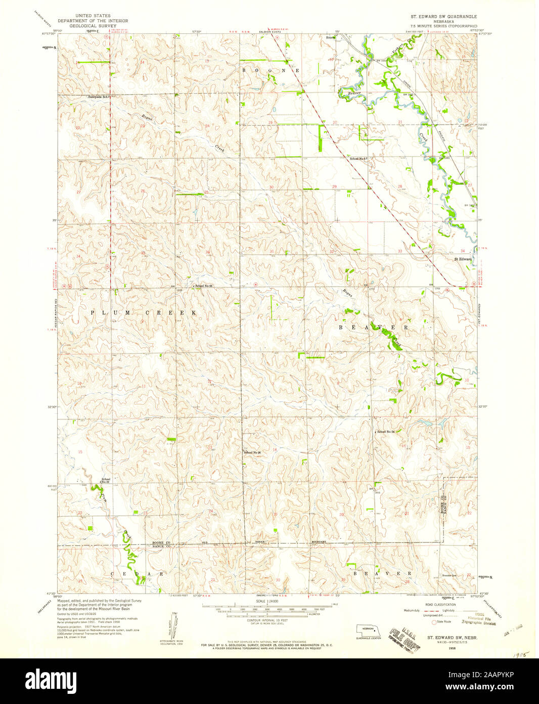 St edward nebraska map hi-res stock photography and images - Alamy