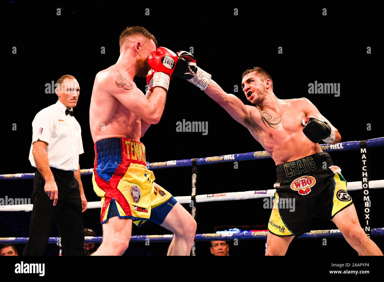 LIVERPOOL, UNITED KINGDOM. 23th Nov, 2019. James Tennyson vs Craig ...