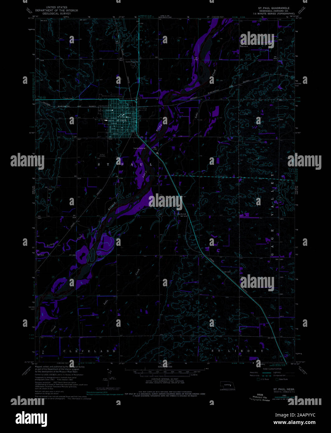 Map of st paul nebraska hi-res stock photography and images - Alamy