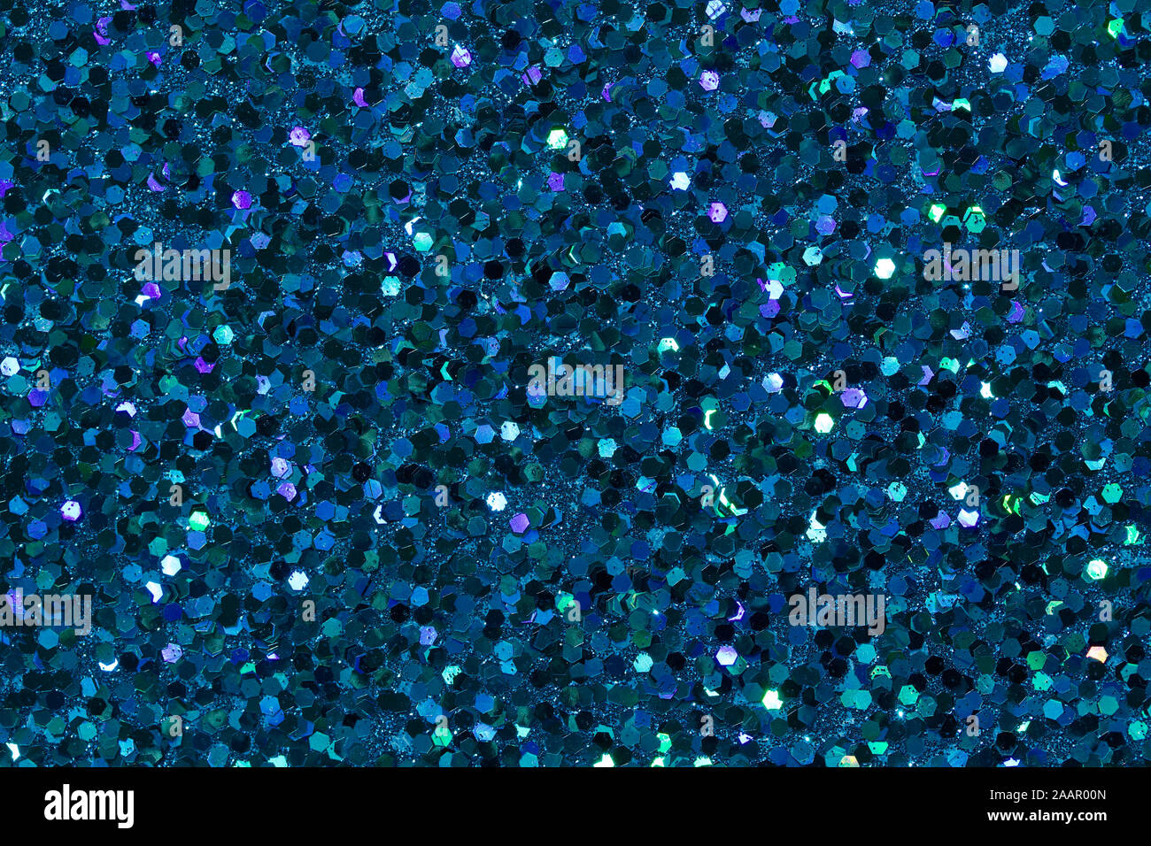 Macro abstract sparkle background of vibrant deep blue holiday glitter ...
