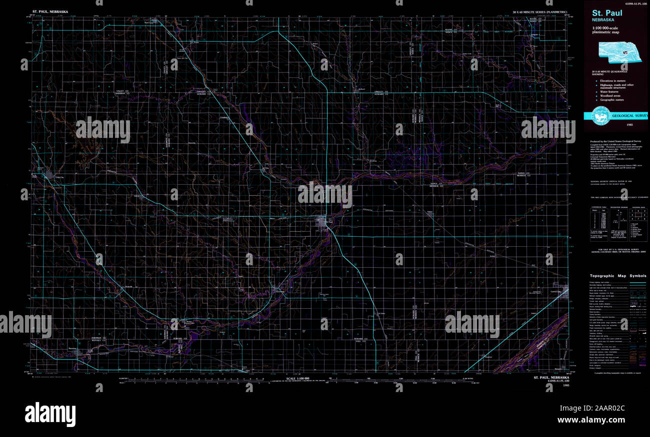 Map of st paul nebraska hi-res stock photography and images - Alamy