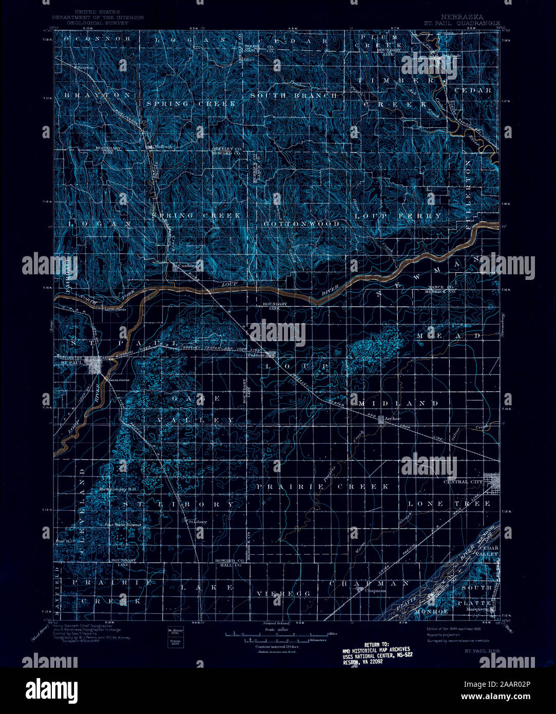 Map of st paul nebraska hi-res stock photography and images - Alamy