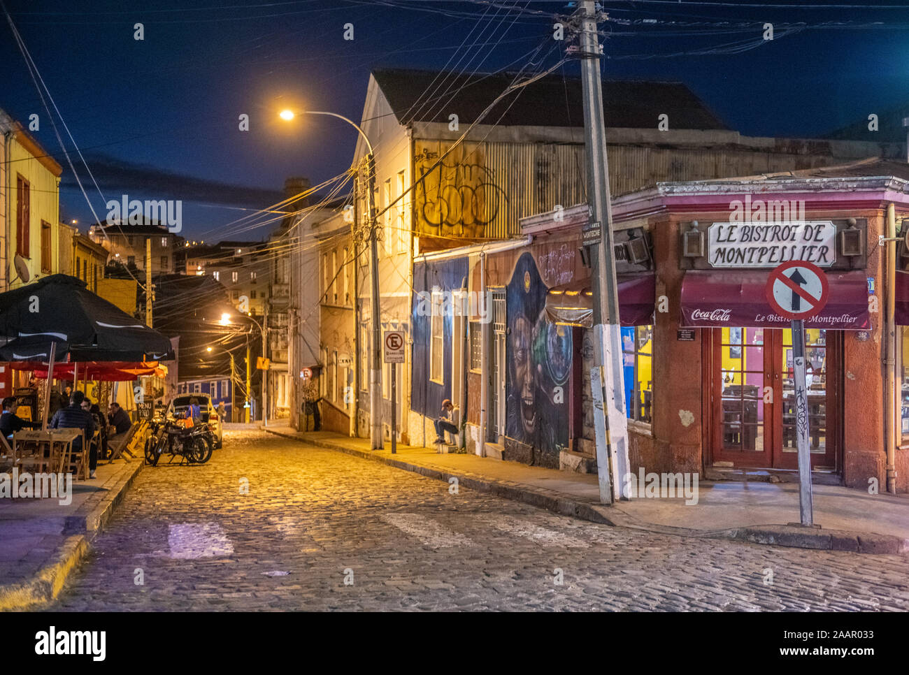 Cerro Concepcion, the historical district of the seaport of Valparaiso ...