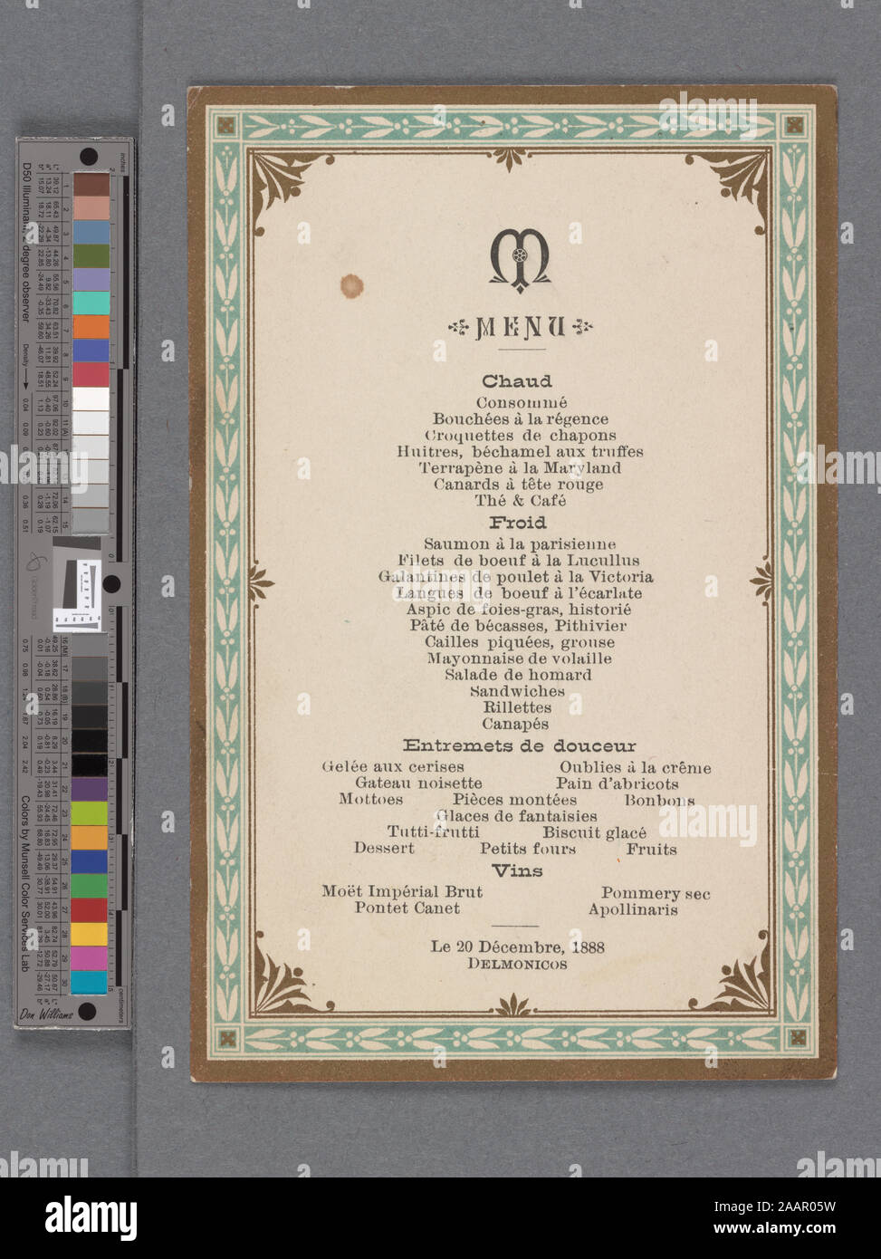 DINNER (held by) (DELMONOCO'S) (at) DELMONICO'S, NEW YORK, NY (REST ...