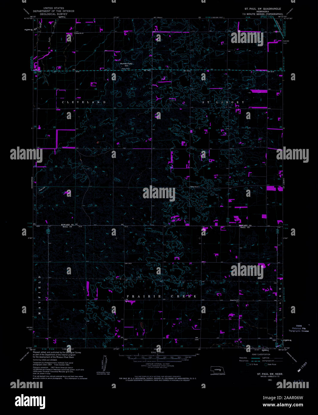 Map of st paul nebraska hi-res stock photography and images - Alamy