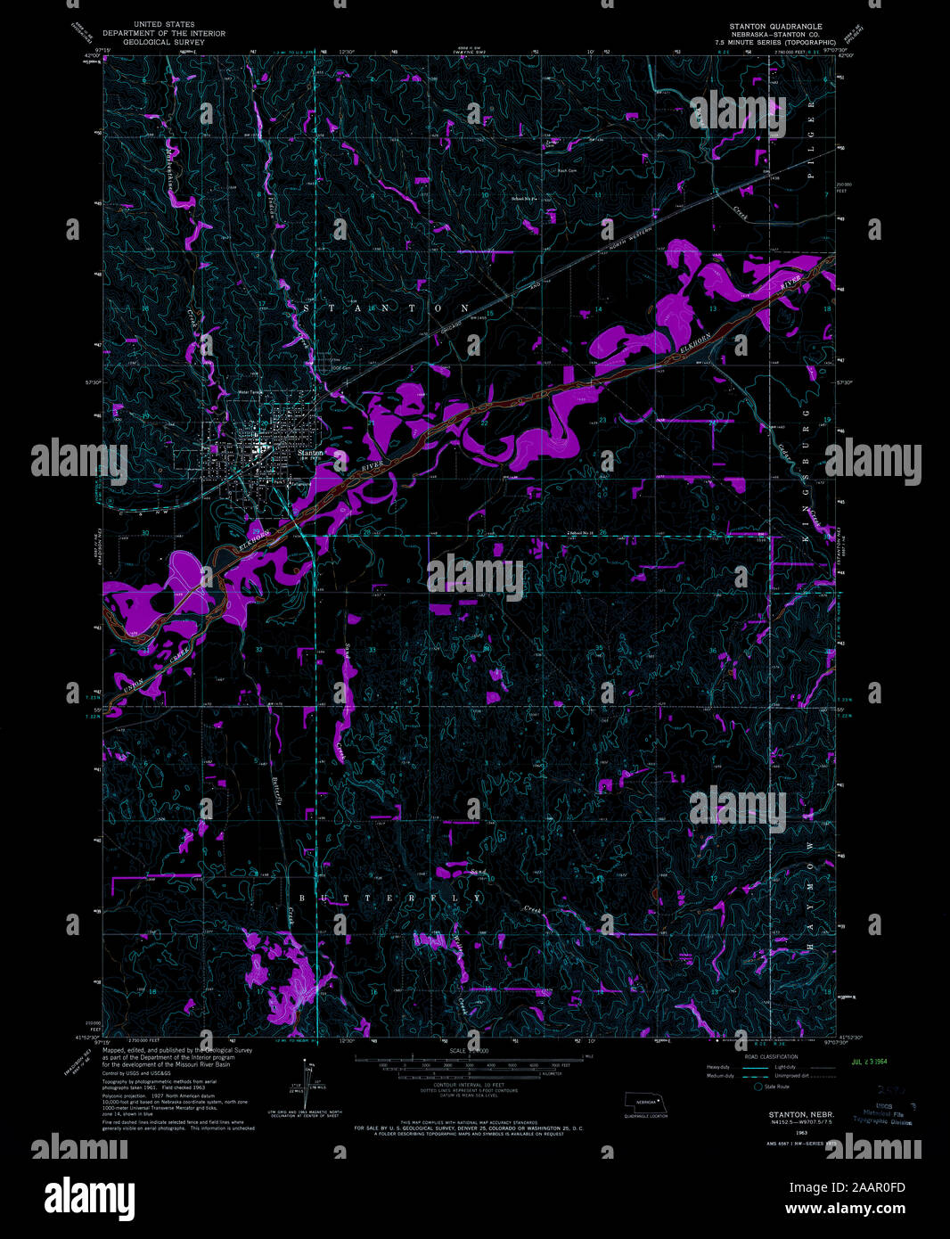 Map of stanton nebraska hi-res stock photography and images - Alamy
