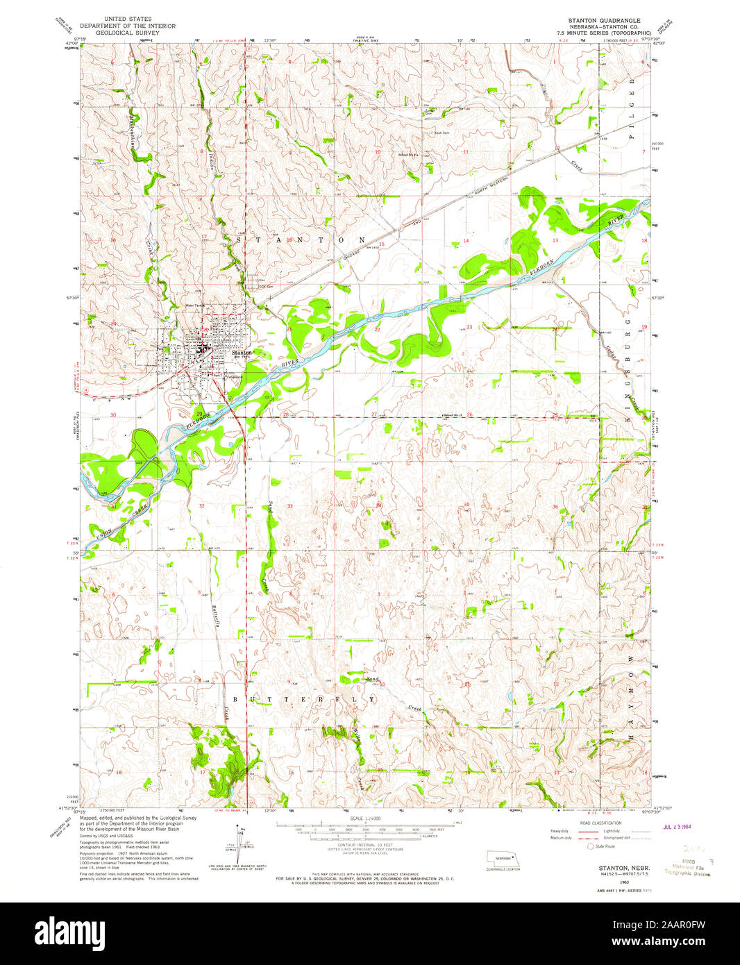 Map of stanton nebraska hi-res stock photography and images - Alamy