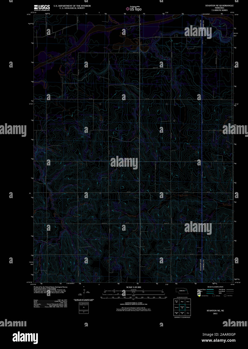 Stanton nebraska map hi-res stock photography and images - Alamy