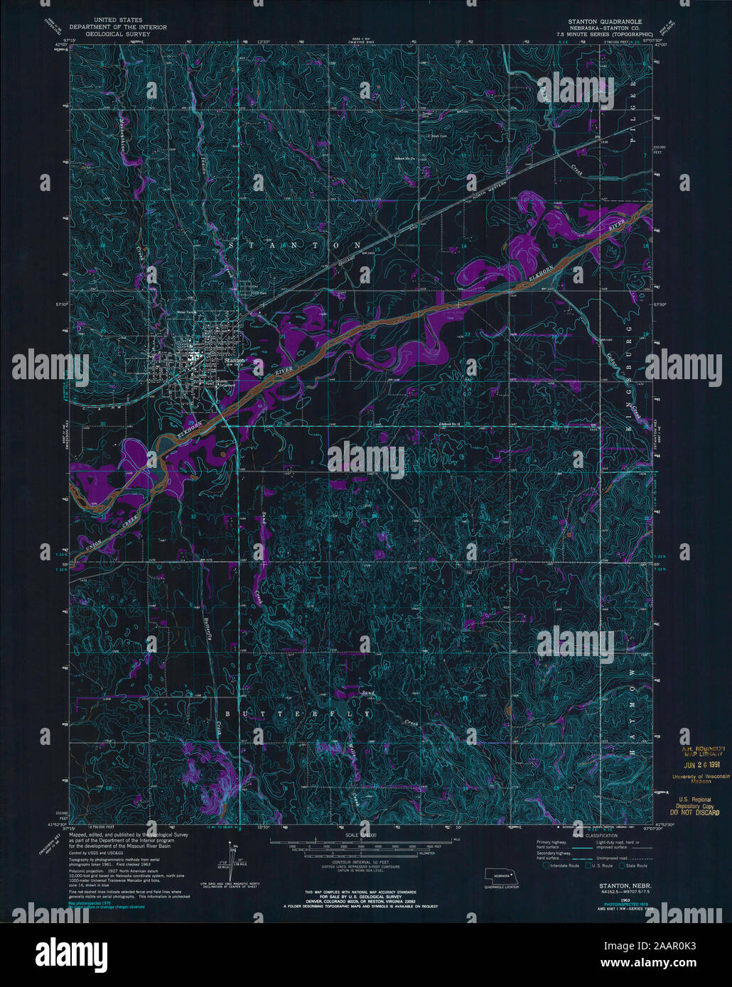 Stanton nebraska map hi-res stock photography and images - Alamy