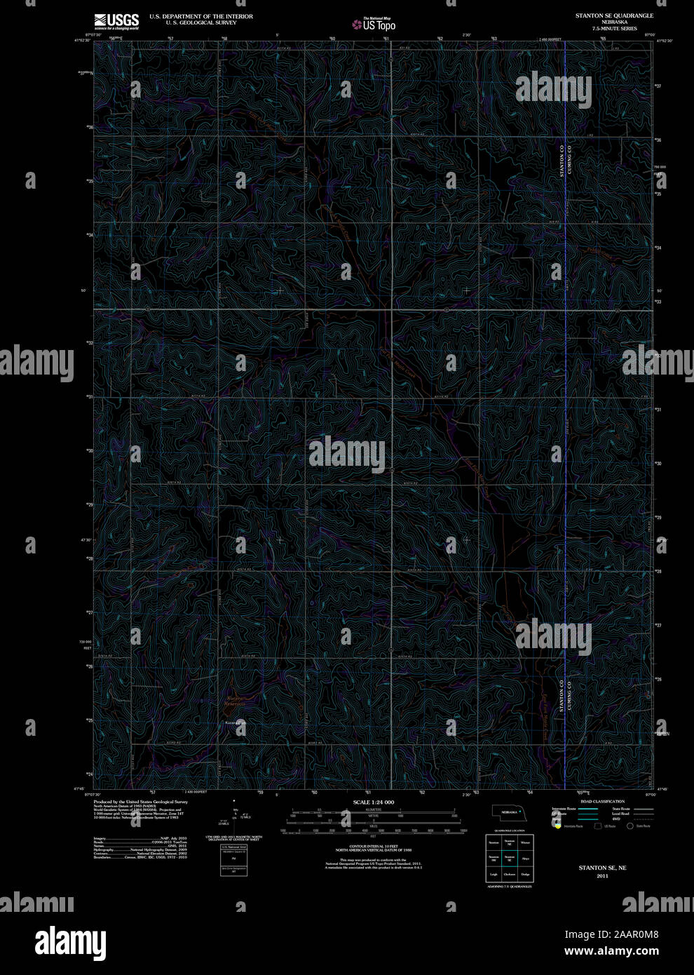 Map of stanton nebraska hi-res stock photography and images - Alamy