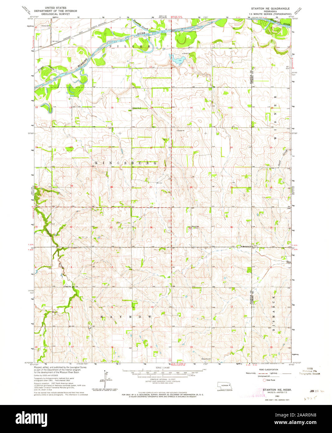 Map of stanton nebraska hi-res stock photography and images - Alamy