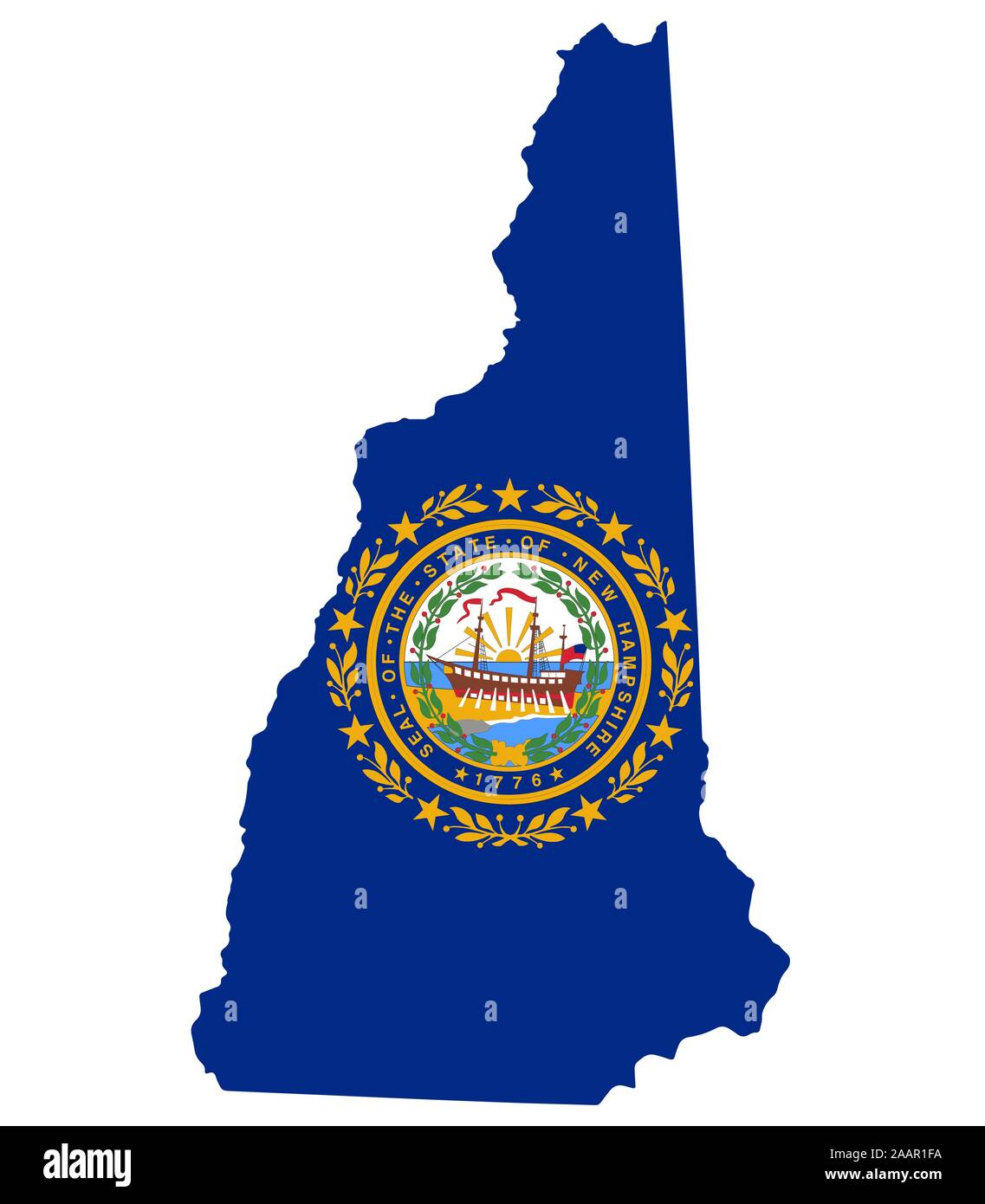 Map Flag of the U.S. state of New Hampshire Vector illustration Eps 10 ...