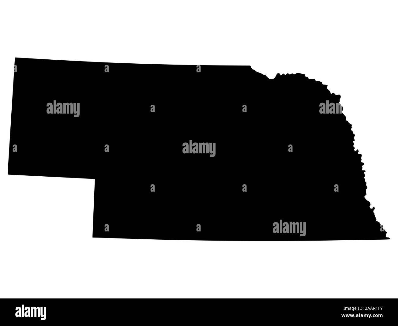 Map silhouette of the U.S. state of Nebraska Vector illustration Eps 10 ...