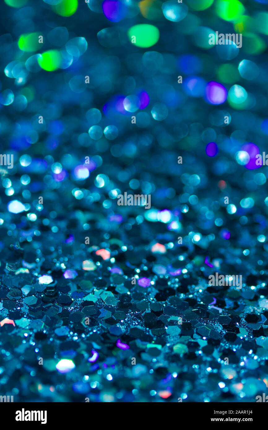 Macro abstract sparkle background of vibrant deep blue holiday glitter ...