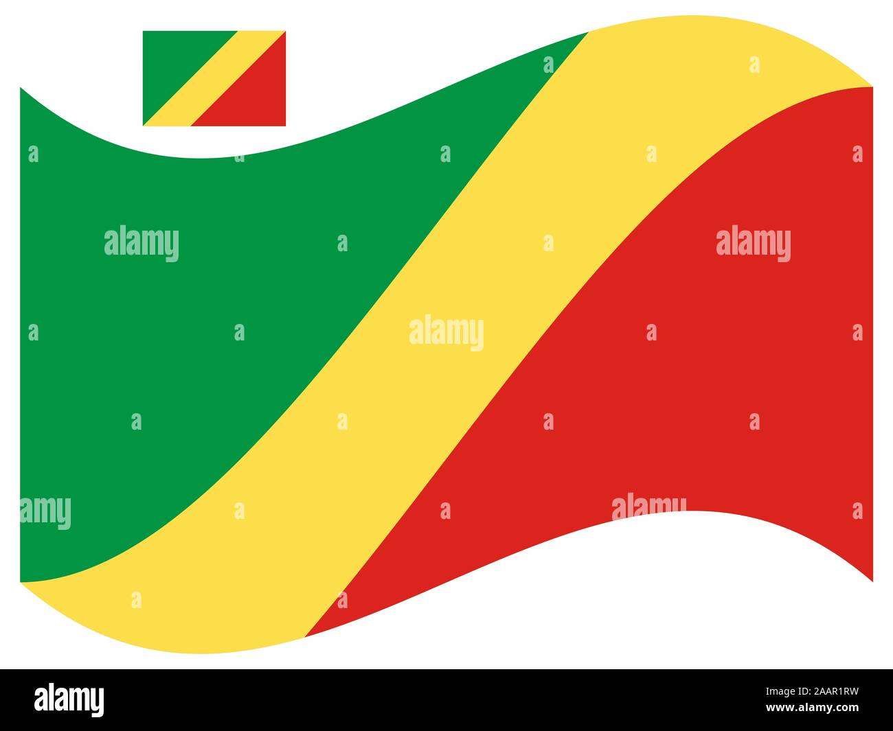 Wave Flag of the Republic of the Congo Vector illustration Eps 10 Stock ...