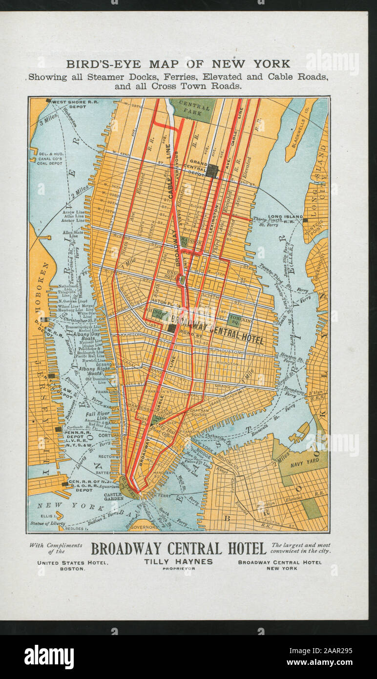 DINNER (held by) BROADWAY CENTRAL HOTEL (at) BROADWAY, NY (REST ...