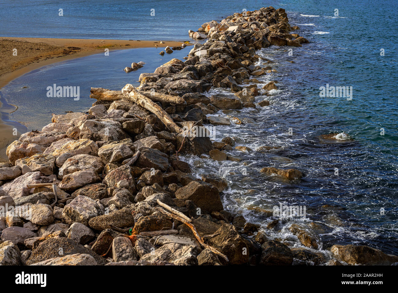 Stone breakwater wall hi-res stock photography and images - Alamy