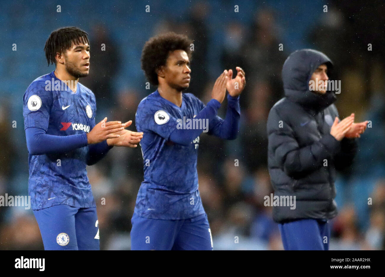 Chelsea's Reece James (left) and Willian appear dejected after the ...