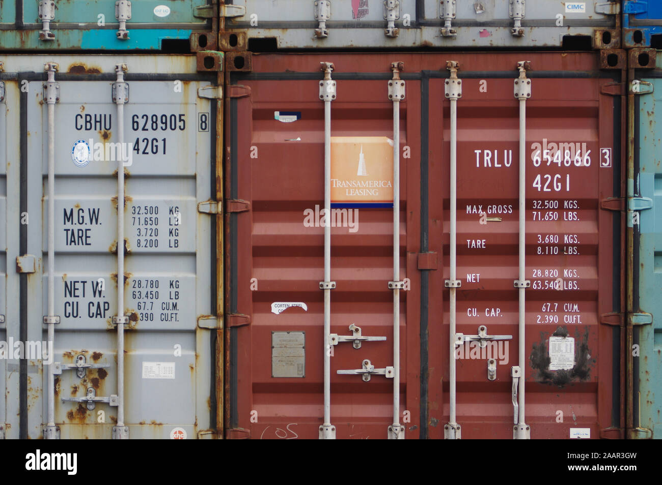 Freight shipping containers at the docks Stock Photo - Alamy
