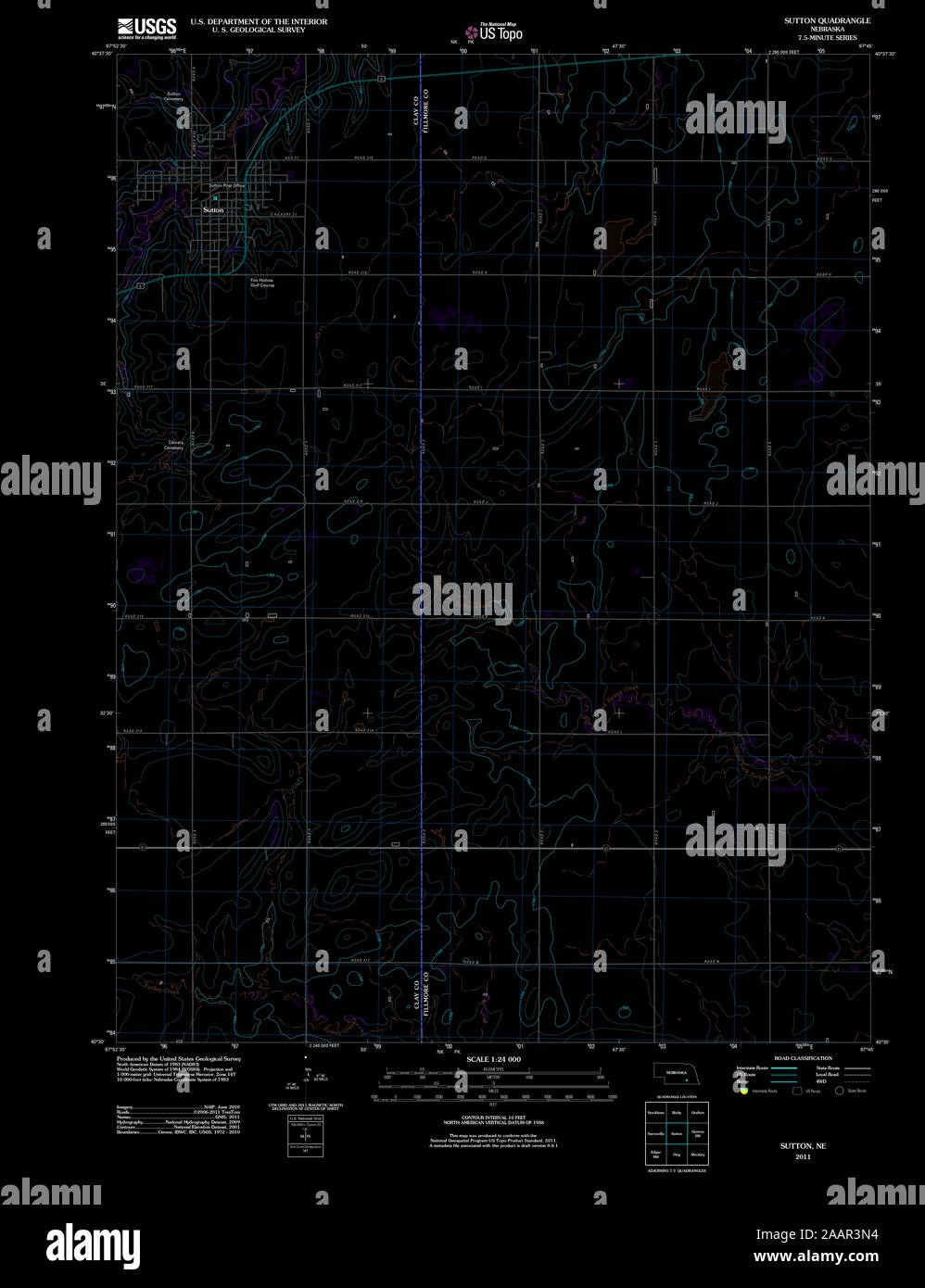 Sutton nebraska map hi-res stock photography and images - Alamy