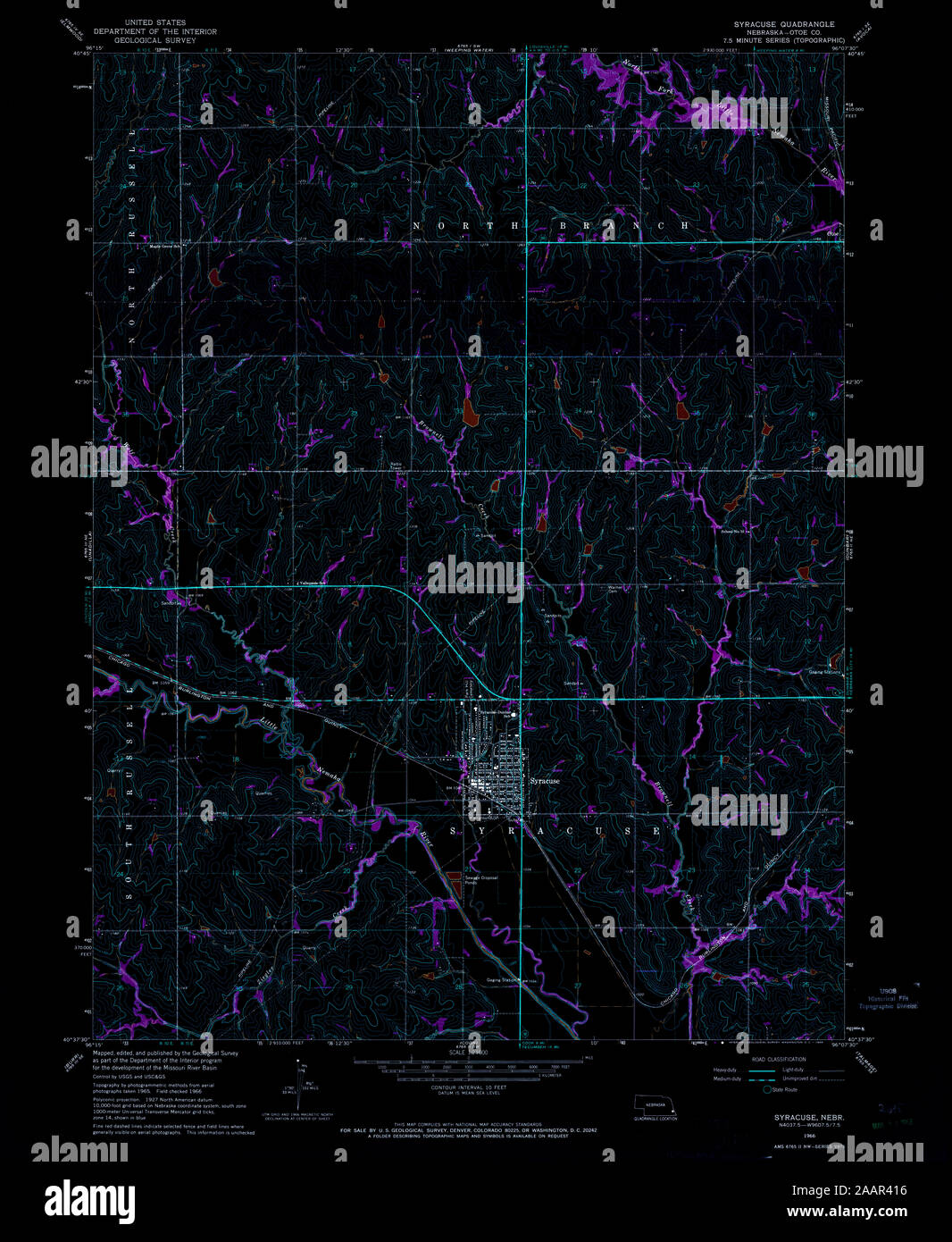 Map of syracuse nebraska hi-res stock photography and images - Alamy