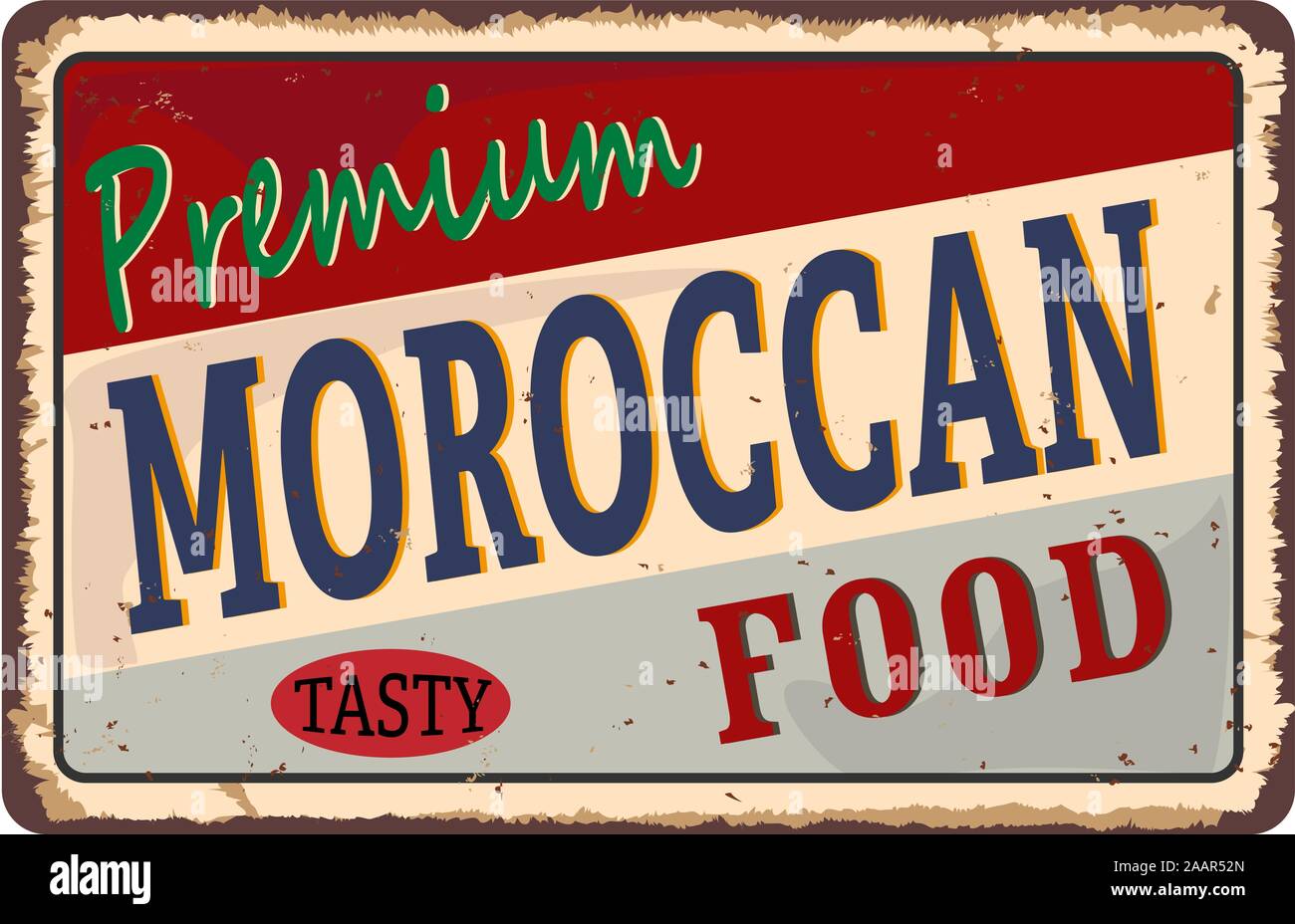 Abstract stamp or label with the text Premium Moroccan food written ...