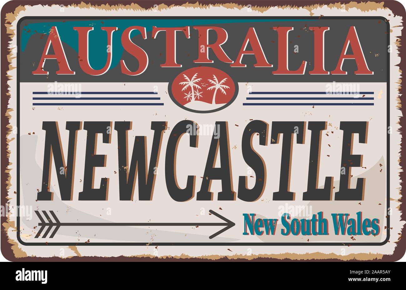 Newcastle Australia road sign vector illustration, road table Stock ...