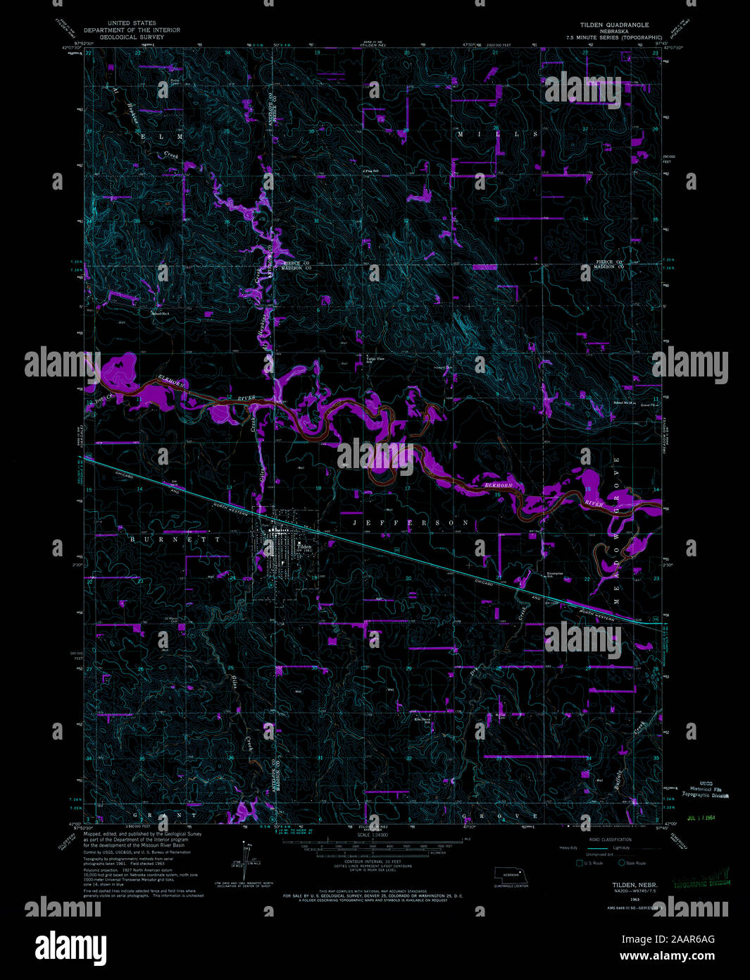 Map of tilden nebraska hi-res stock photography and images - Alamy
