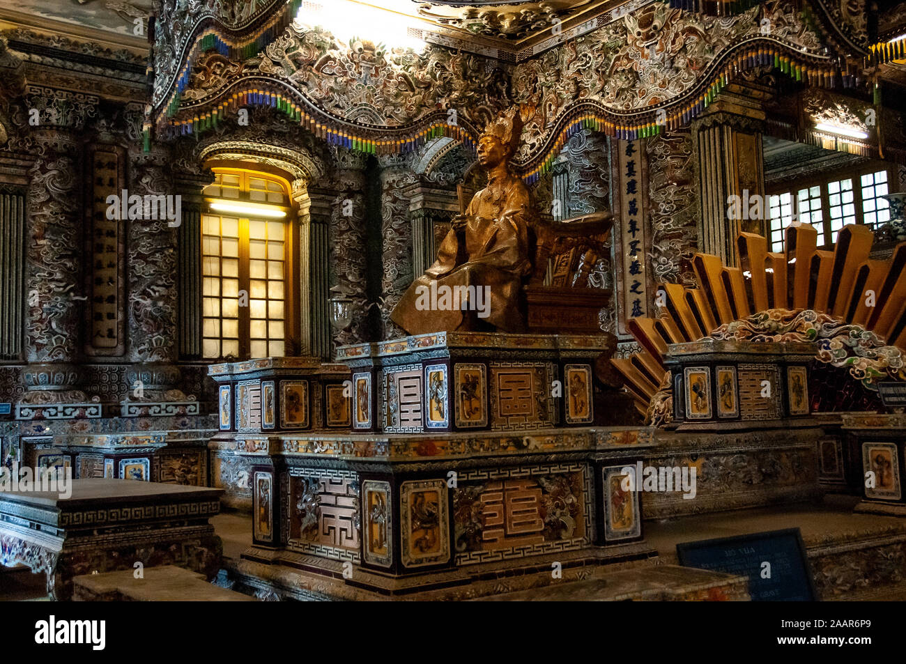 Interiors of the sumptuous tomb of Emperor Khai Dinh, near the Perfume ...