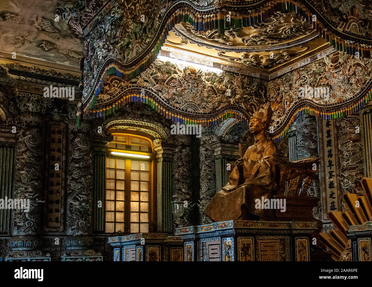 Interiors of the sumptuous tomb of Emperor Khai Dinh, near the Perfume ...