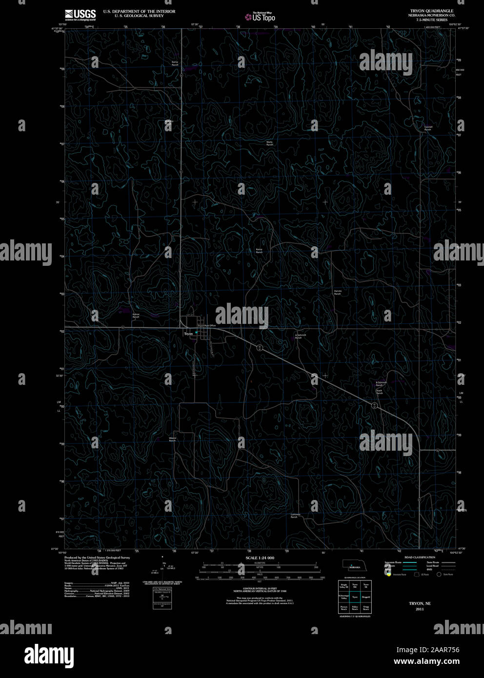 Tryon nebraska map hi-res stock photography and images - Alamy