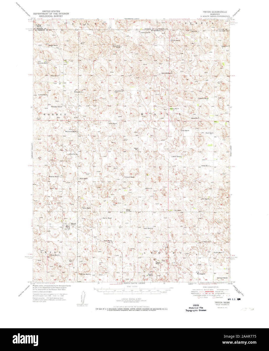 Map of tryon nebraska Cut Out Stock Images & Pictures - Alamy