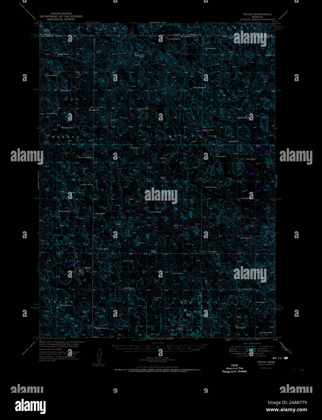 Tryon nebraska map hi-res stock photography and images - Alamy