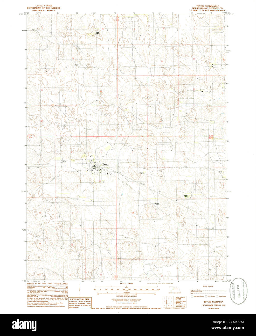 Tryon nebraska map hi-res stock photography and images - Alamy