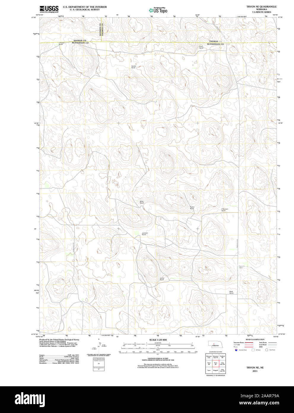 Tryon nebraska map hi-res stock photography and images - Alamy