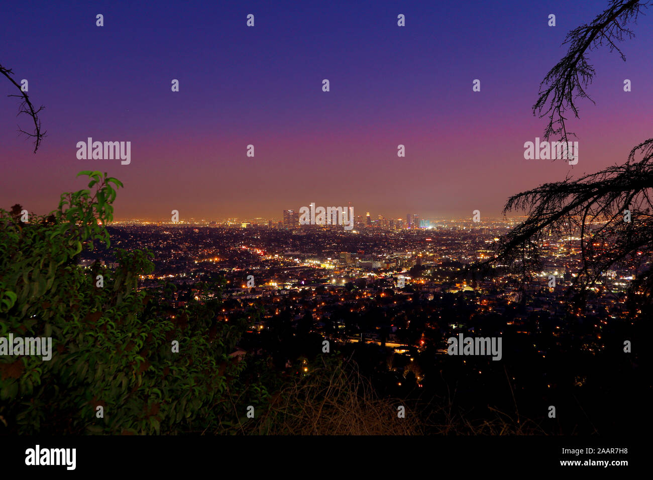 LOS ANGELES (California) Sunset view from Griffith Observatory Stock ...