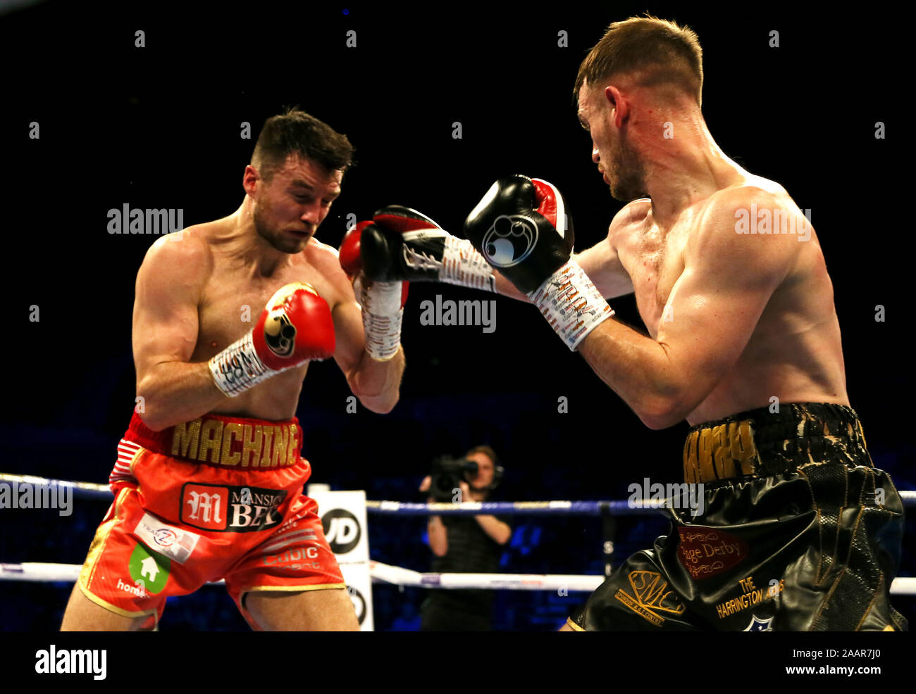 Anthony Fowler (left) and Harry Scarff during the Vacant WBA ...