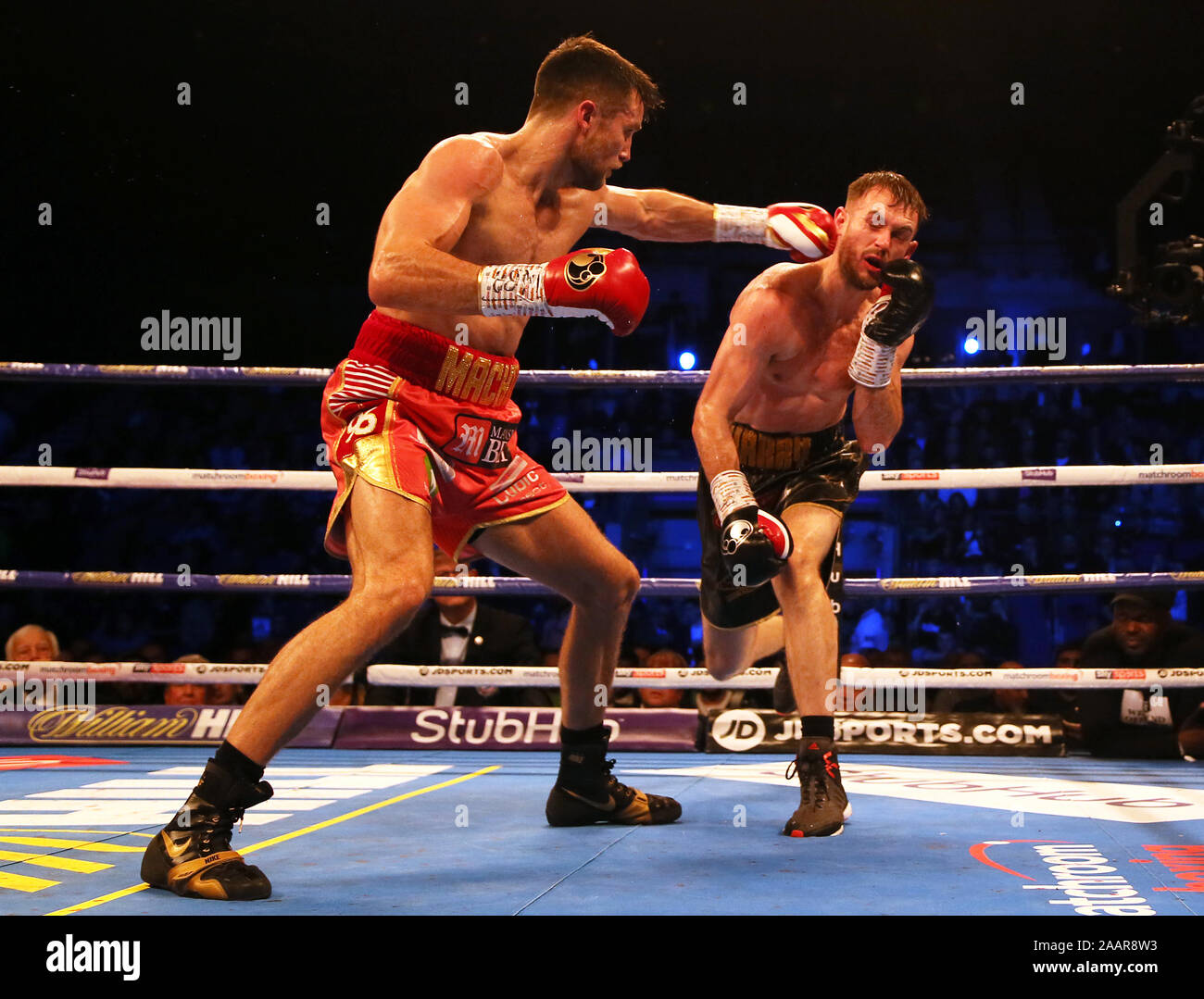 Anthony Fowler (left) and Harry Scarff during the Vacant WBA ...