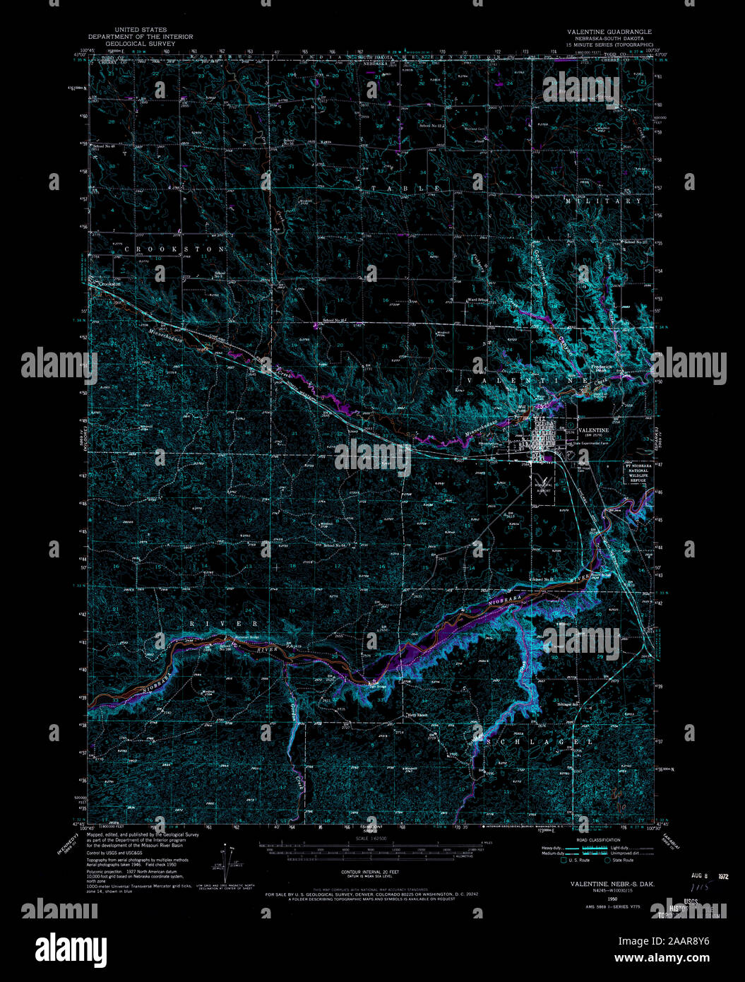 Map of valentine nebraska hi-res stock photography and images - Alamy