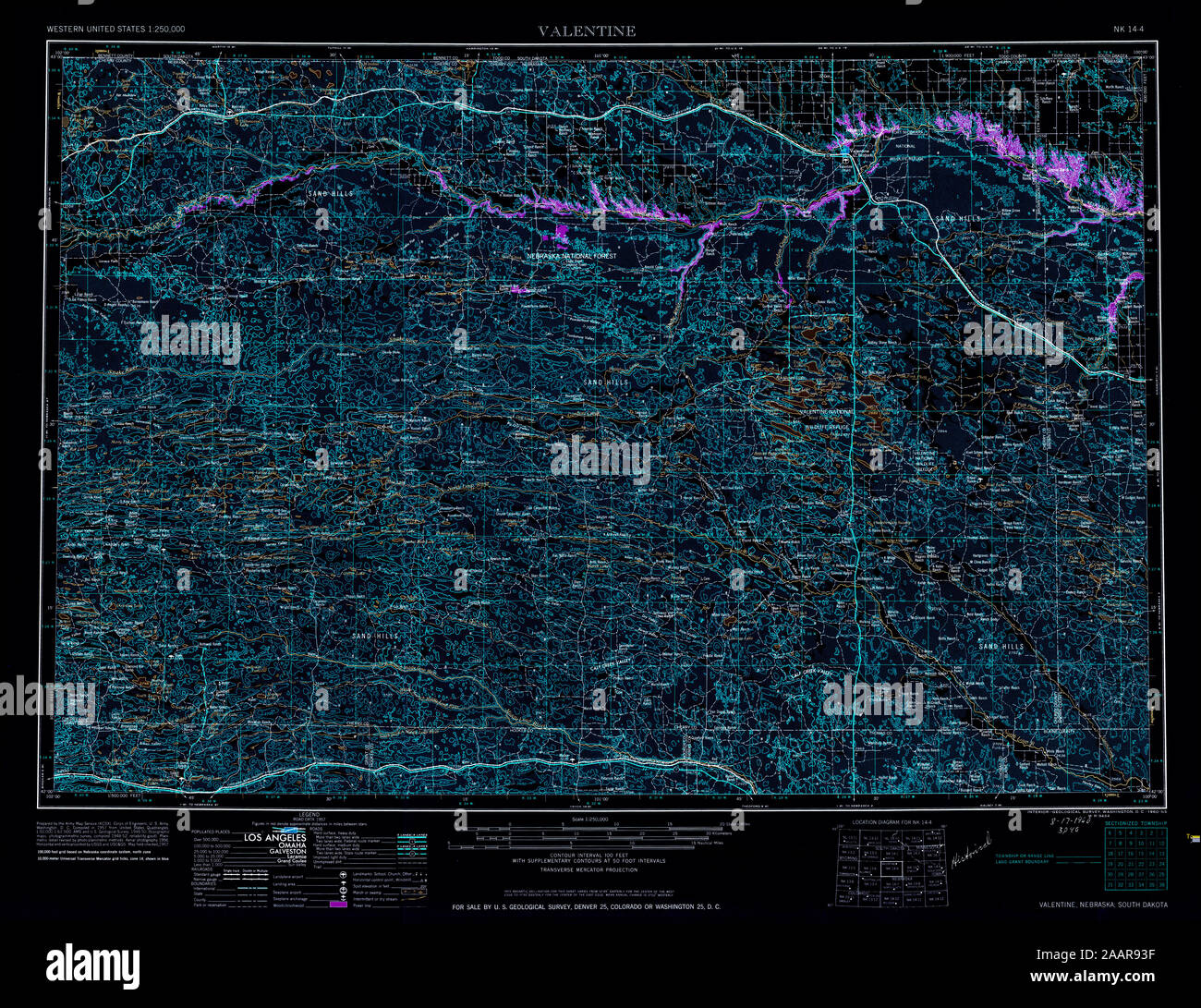 Valentine nebraska map hi-res stock photography and images - Alamy