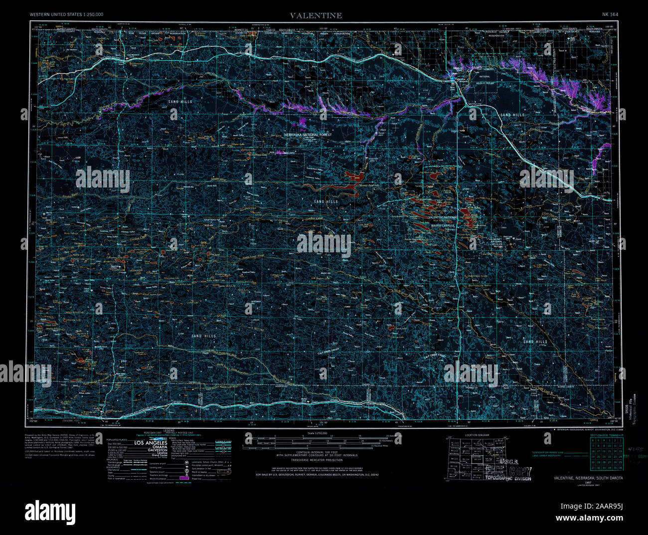 Valentine nebraska map hi-res stock photography and images - Alamy