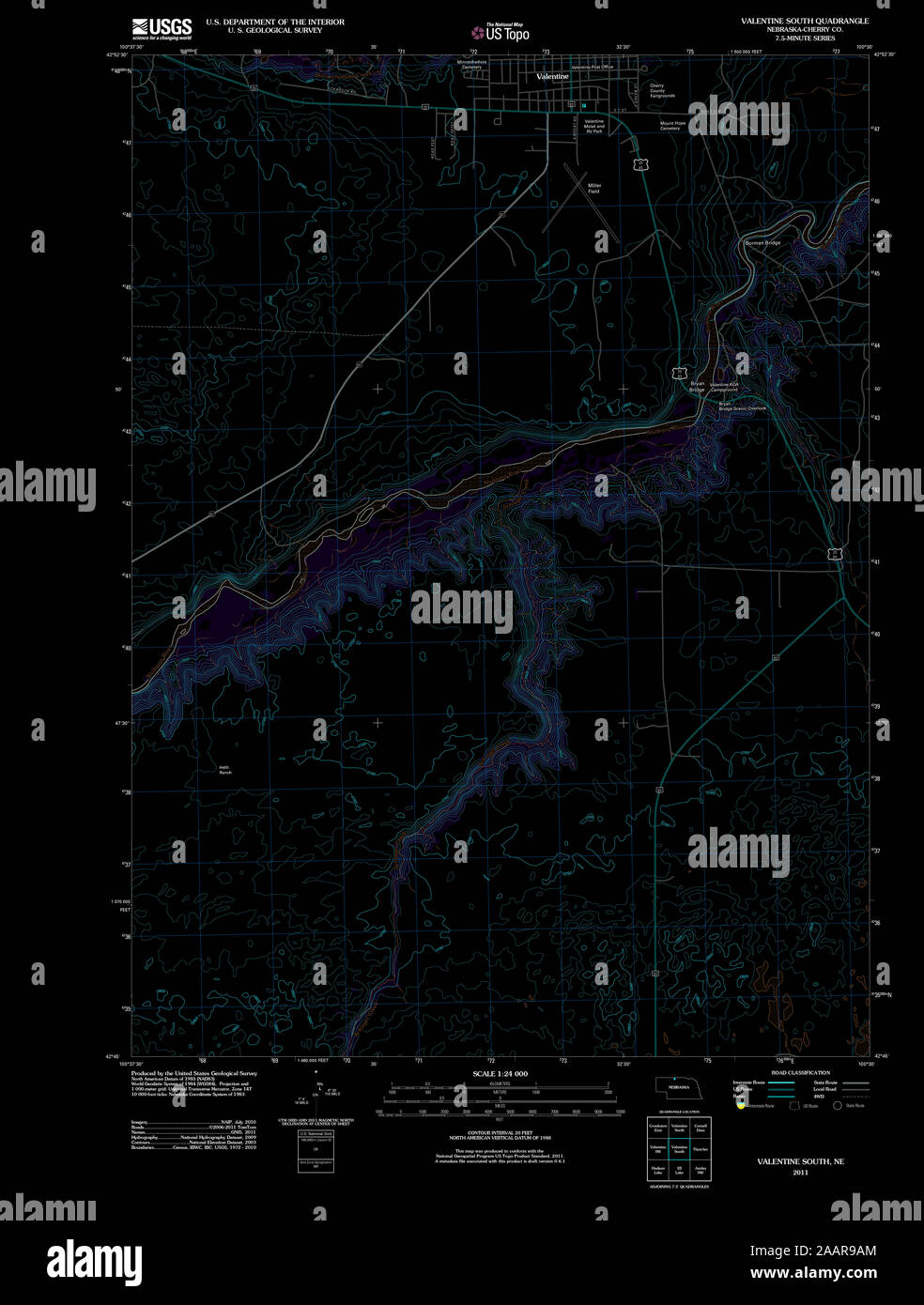 Map of valentine nebraska hi-res stock photography and images - Alamy