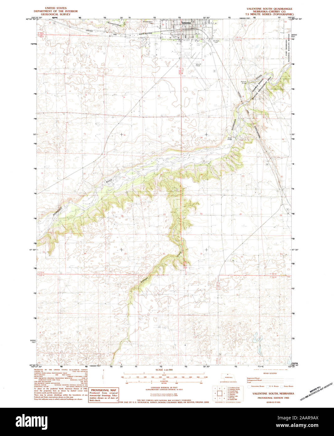 Valentine nebraska map hi-res stock photography and images - Alamy
